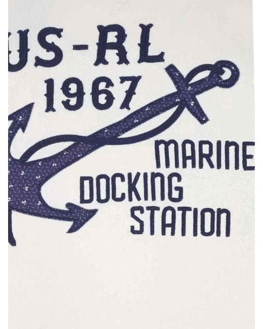 Polo Ralph Lauren Logo Crewshot Sweatshirt in White for Men | Lyst UK