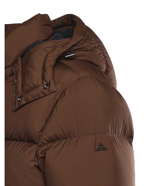 Heskimo Logo Down Jacket in Brown for Men | Lyst UK