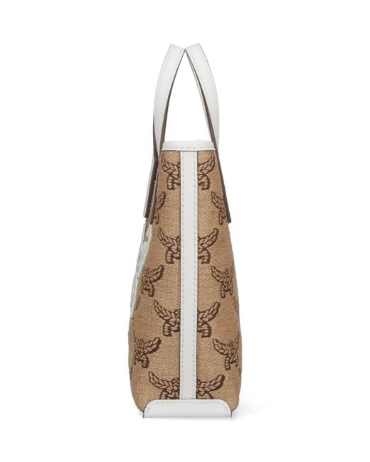 MCM Logo Tote Stock Exchange in Natural | Lyst
