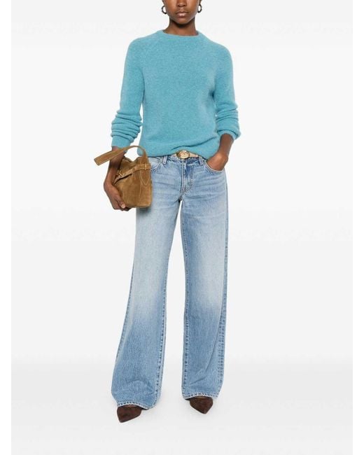 Base London Wool Crewneck Sweater in Blue | Lyst UK