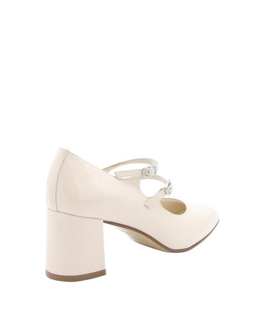 Carel Paris Nude Leather Alice Court Shoes In Natural Lyst