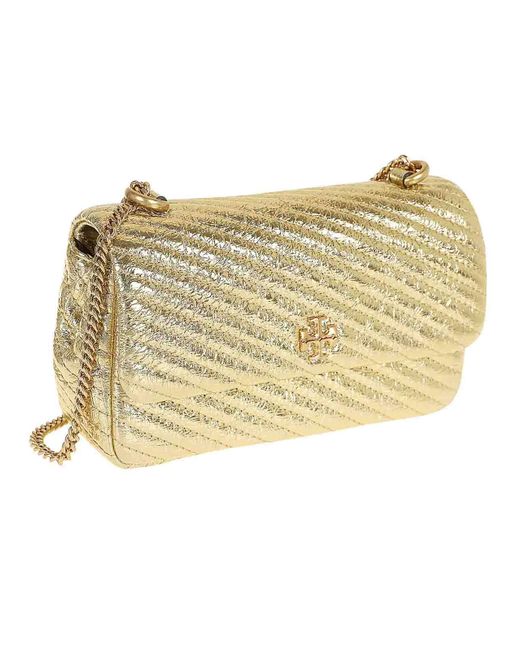 Tory Burch Kira Metallic Moto Quilt Mini Flap Bag | Lyst