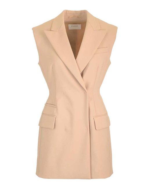 Sportmax Pegli Shaped Long Vest in Natural | Lyst UK
