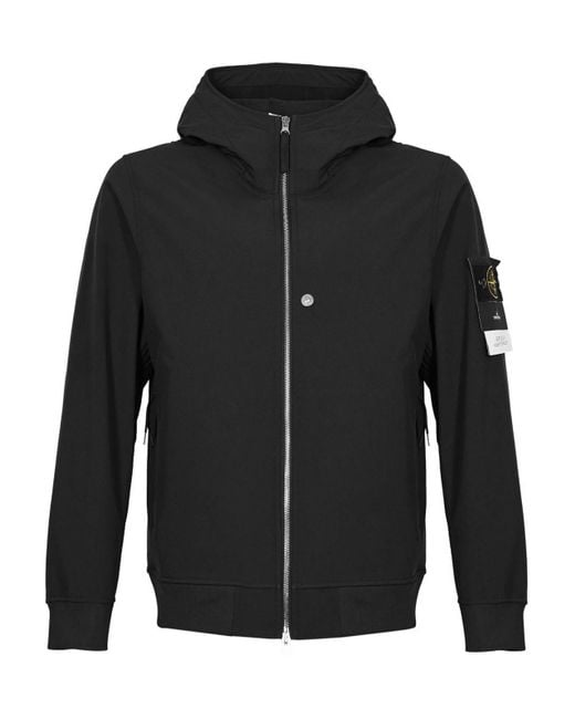 Stone Island Soft Shell-R Jacket in Black for Men | Lyst UK