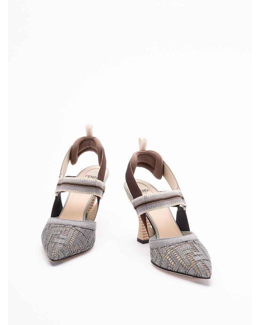 Fendi 'Colibr' Slingbacks in Brown | Lyst