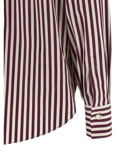 Brunello Cucinelli Shiny Detail Shirt in Red | Lyst UK