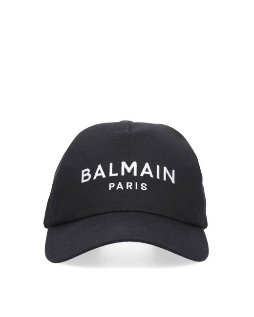 Balmain Baseball Logo Hat in Black | Lyst UK