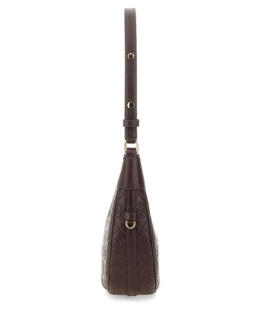Tory Burch T Monogram Crescent Moon Bag in Brown | Lyst