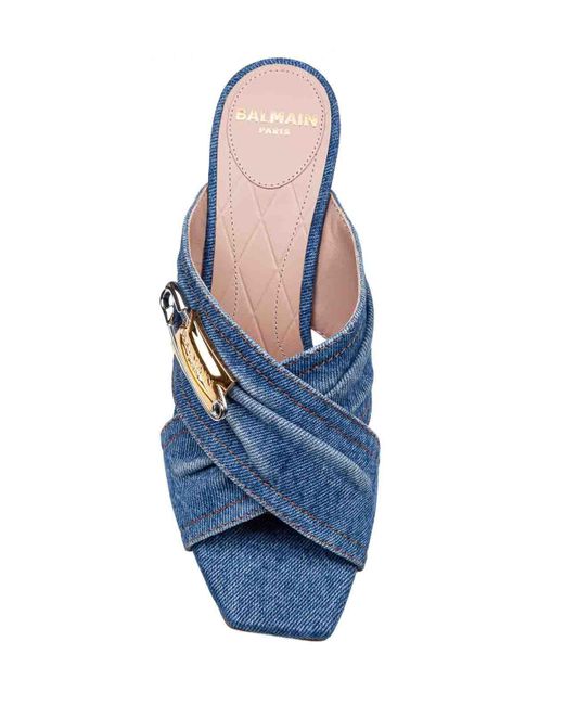 Balmain Mule Safety in Blue | Lyst