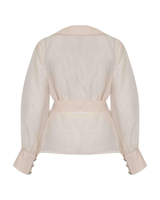Tarik Ediz Leda Jacket 66423 in Natural | Lyst