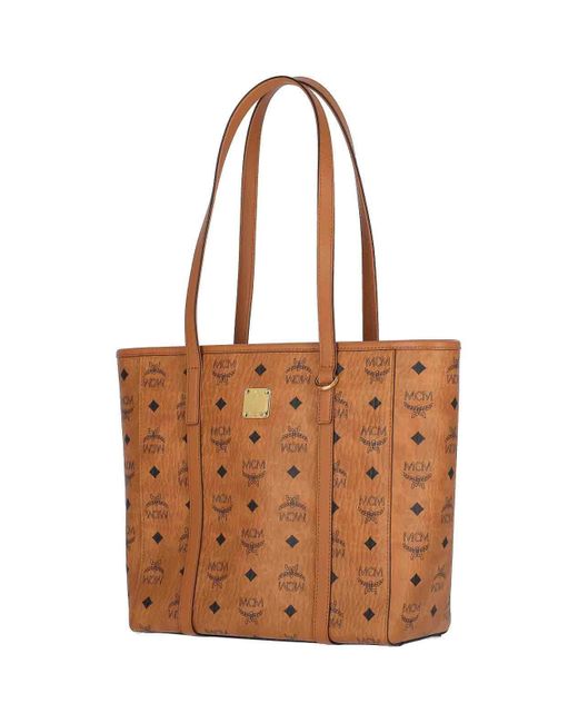 MCM Small Tote Bag in Brown | Lyst
