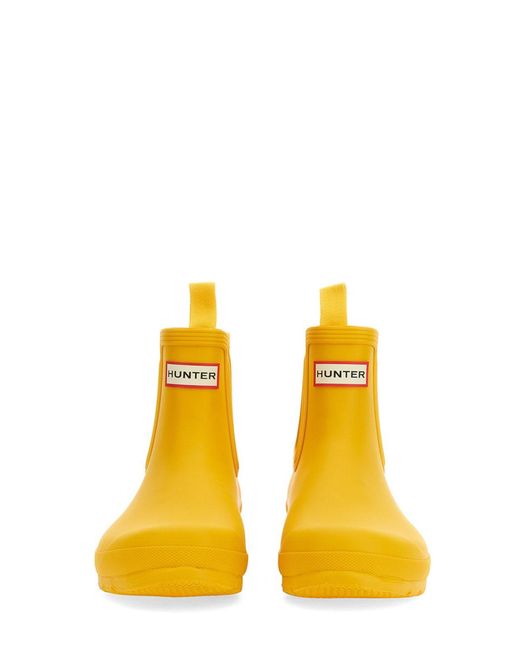 HUNTER Chelsea Boot in Yellow | Lyst UK