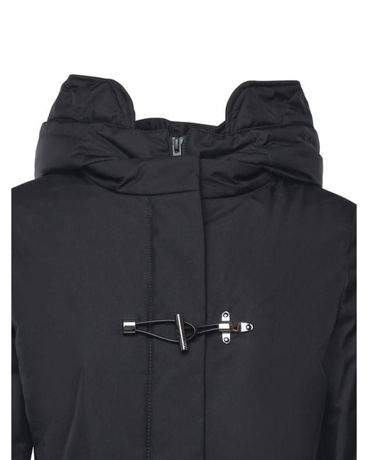 Fay Technical Gabardine Toggle Coat in Black | Lyst UK