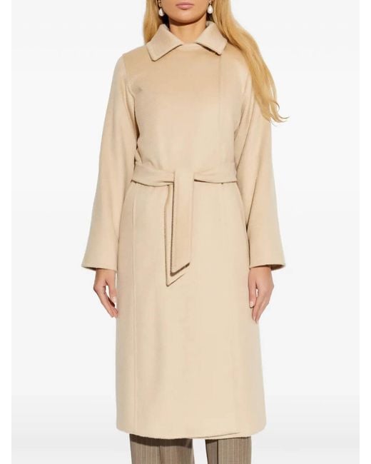 Max Mara Albino Hedgehog Coat in Natural | Lyst UK