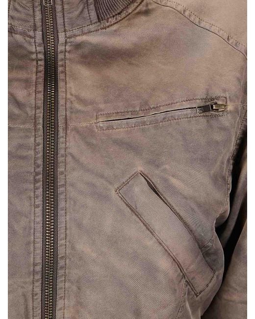 KNWLS Washed Bomber Jacket With Corset Style Hem in Brown | Lyst