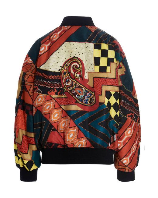 Etro Vanessa Reversible Bomber Jacket in Red | Lyst UK