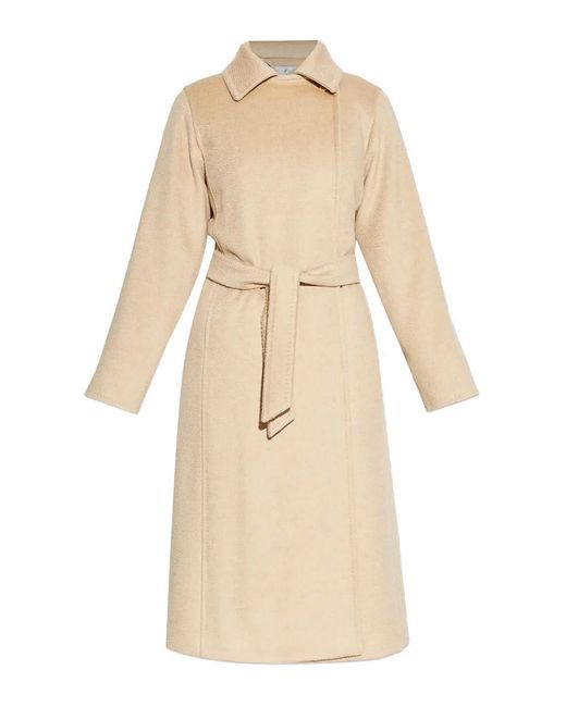 Max Mara Albino Hedgehog Coat in Natural | Lyst UK