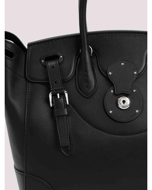 Ralph Lauren Leather Soft 33 Bag in Black | Lyst