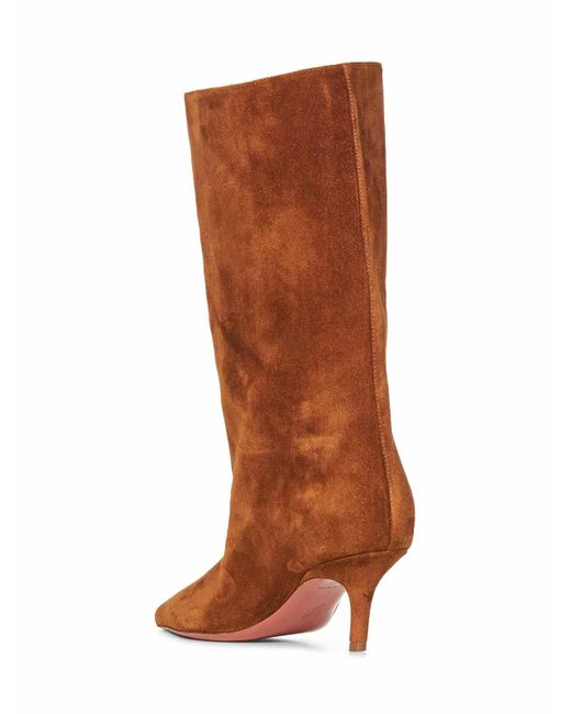 AMINA MUADDI Cognac-Colored Suede Calf Leather Fiona Boots in Brown | Lyst