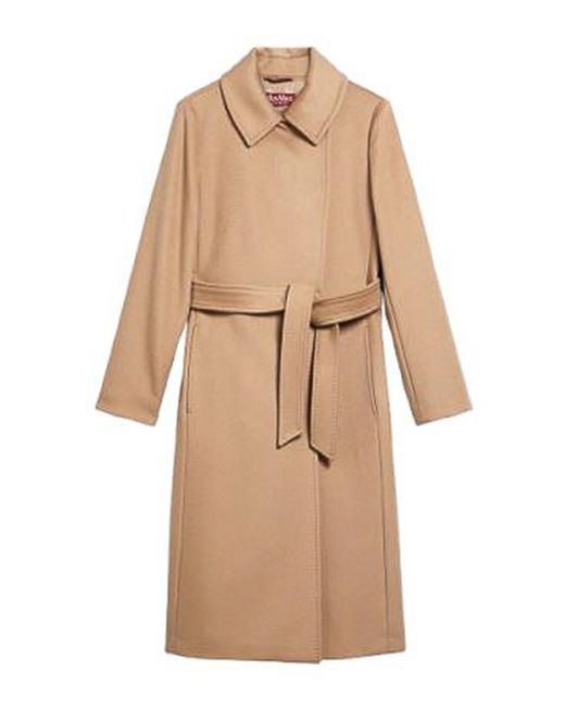 Max Mara S Bcollag Wool Dressing Gown Coat in Natural | Lyst
