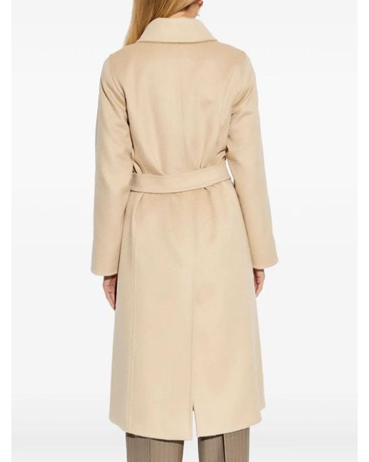Max Mara Albino Hedgehog Coat in Natural | Lyst UK