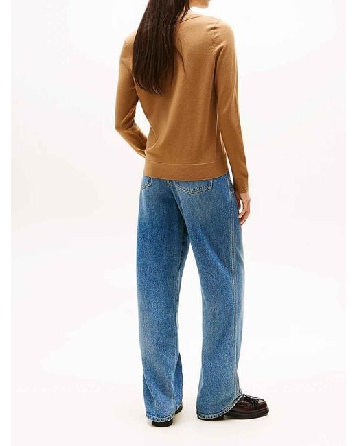 Tommy Hilfiger Stitch Boat Neck in Natural | Lyst UK