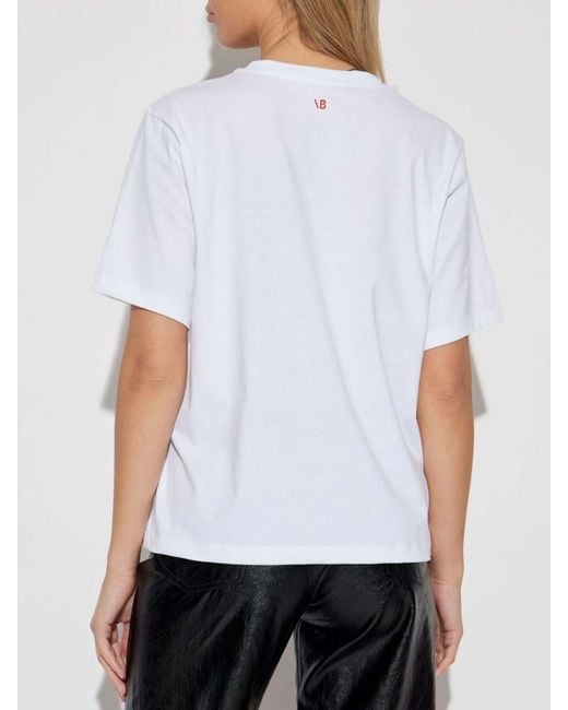 Victoria Beckham Fashion Offender Tee in White | Lyst UK
