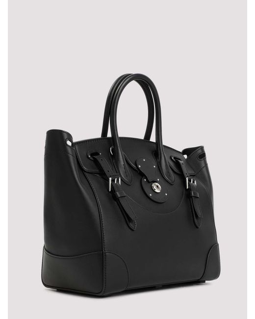 Ralph Lauren Leather Soft 33 Bag in Black | Lyst