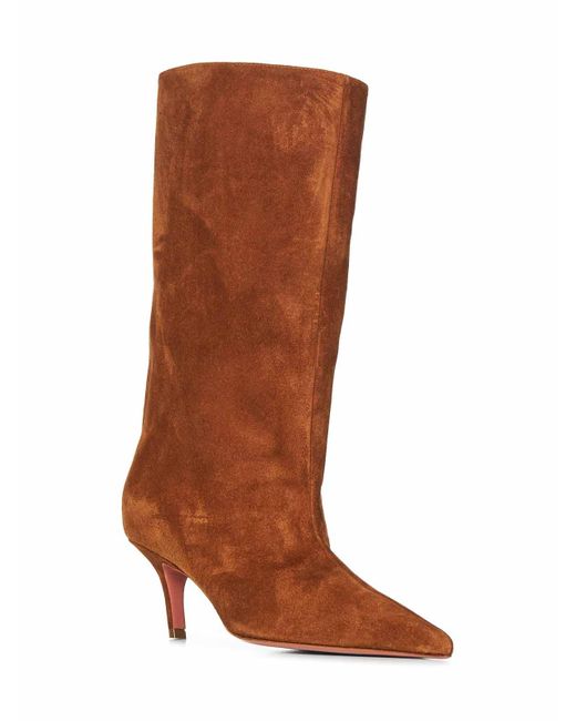 AMINA MUADDI Cognac-Colored Suede Calf Leather Fiona Boots in Brown | Lyst