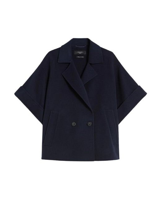 Weekend by Maxmara Short Wool Coat By in Blue | Lyst UK