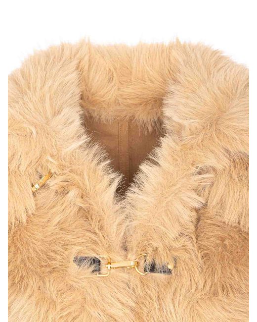 Urbancode Caramel Faux Fur Jacket in Natural | Lyst UK