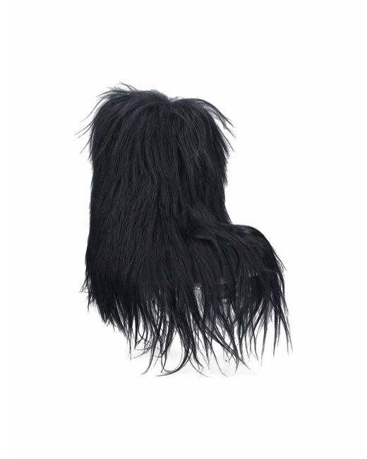 Rick Owens Porterville Mega Bumper Fur Boots in Black | Lyst