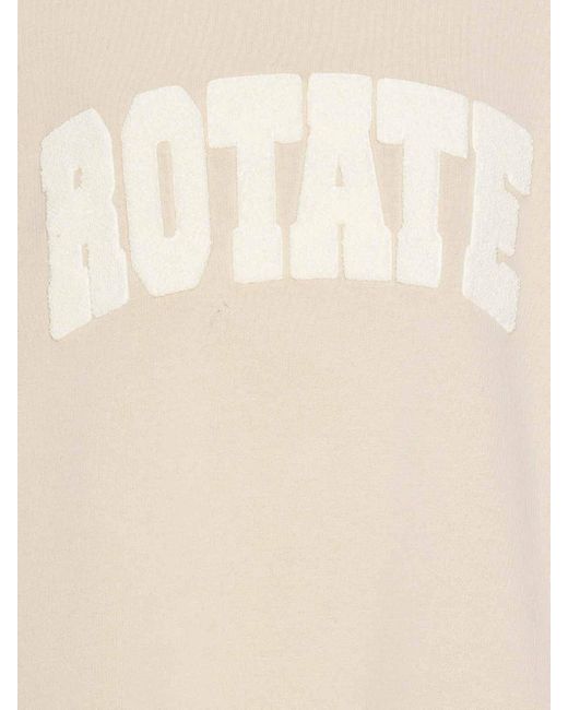ROTATE BIRGER CHRISTENSEN Cement Logo Sweatshirt in Natural | Lyst UK