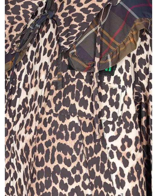 Barbour Leopard Print Parka in White | Lyst UK