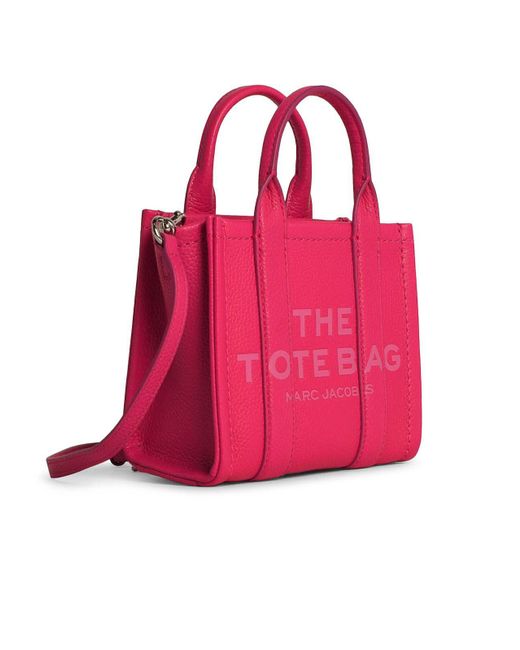 Marc Jacobs The Mini Tote Fuchsia Leather Bag in Pink | Lyst