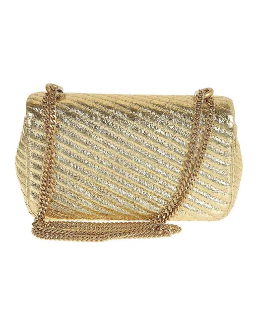 Tory Burch Kira Metallic Moto Quilt Mini Flap Bag | Lyst