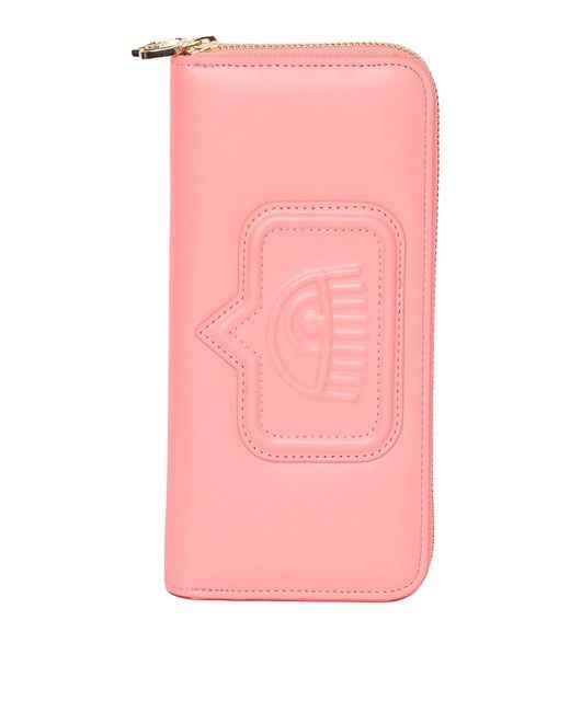 Chiara Ferragni Eyelike Wallet Zip Around in Pink | Lyst UK