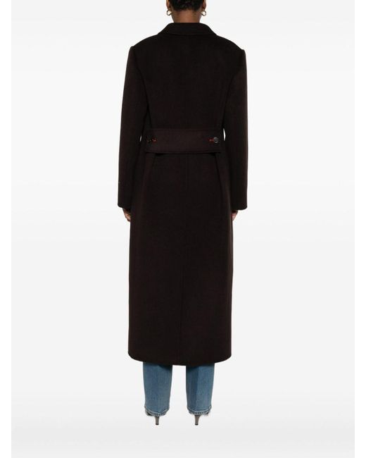 Victoria Beckham Double-Breasted Long Coat in Black | Lyst UK