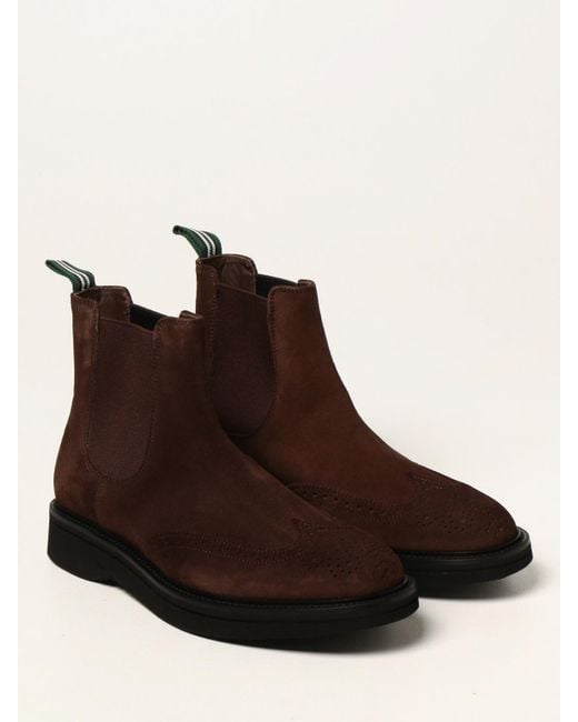Green George Suede Ankle Boots With Motif in Brown for Men | Lyst UK