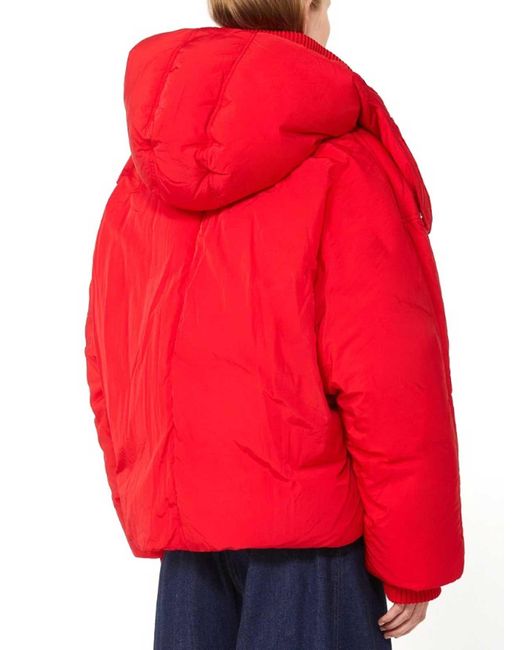 Sportmax Glizia Short Anti-Drip Down Jacket in Red | Lyst UK