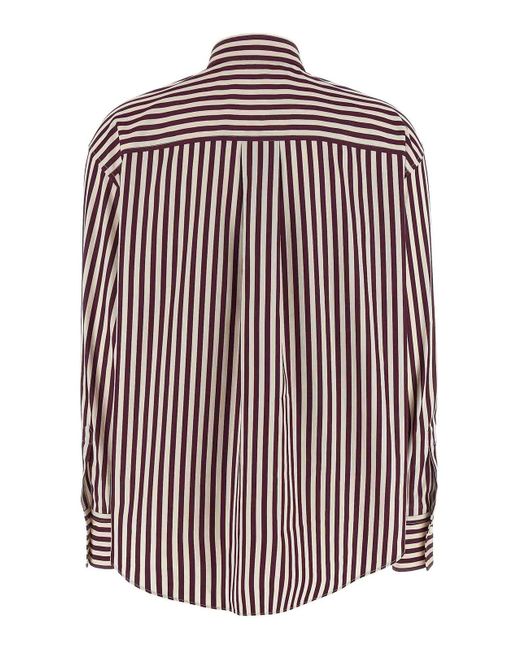 Brunello Cucinelli Shiny Detail Shirt in Red | Lyst UK