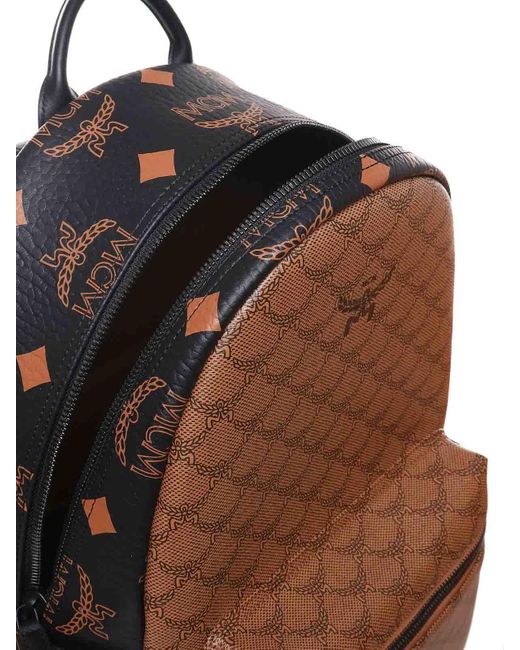 MCM Shiny Leather Effect Backpack in Brown for Men | Lyst UK