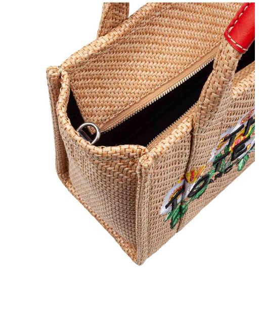 Marc Jacobs The Small Tote Bag Rafia With Embroidery in Natural | Lyst