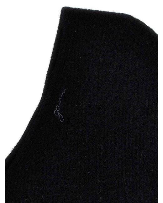 Ganni Logo Embroidery Balaclava in Black | Lyst UK