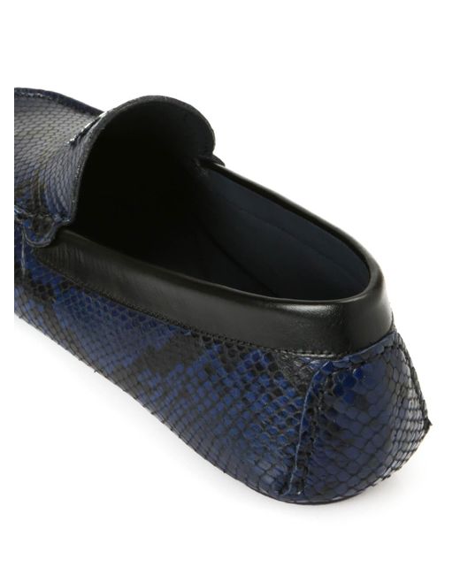 Roberto Cavalli Python Leather Loafers in Blue for Men | Lyst