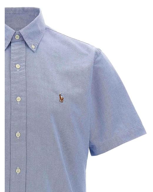 Polo Ralph Lauren Logo Embroidery Shirt in Blue for Men | Lyst UK