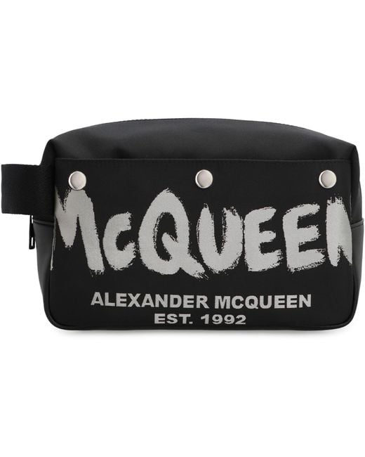 McQueen Nylon Pouch in Black for Men | Lyst UK