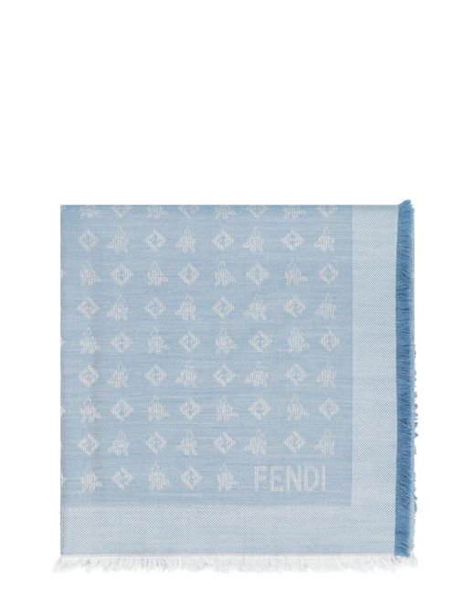 Fendi "Ff" Scarf in Blue | Lyst UK