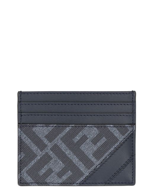 Fendi Diagonal Coated Canvas Card Holder in Gray for Men | Lyst