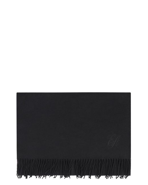 Emporio Armani Wool Stole in Black | Lyst UK